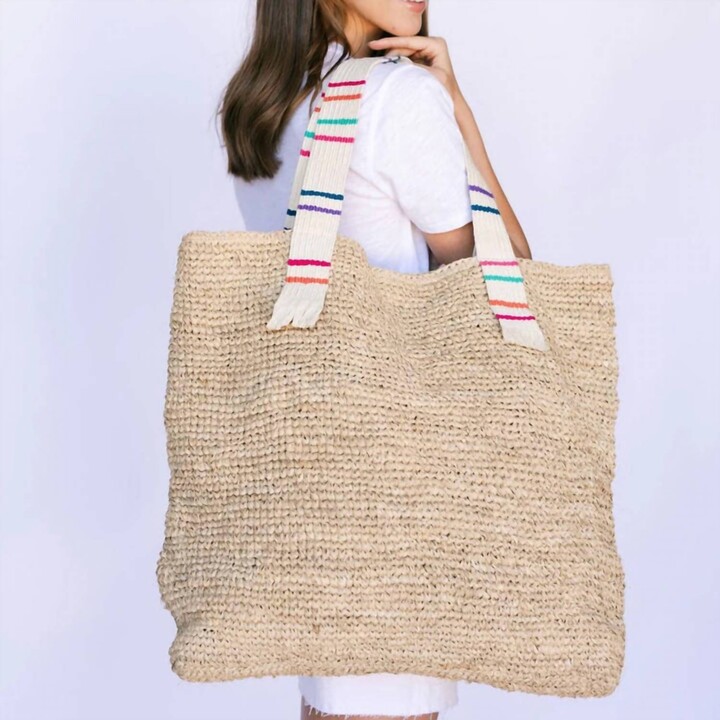 Sunshine Tienda Irma Large Raffia Tote Bag In Beige - ShopStyle