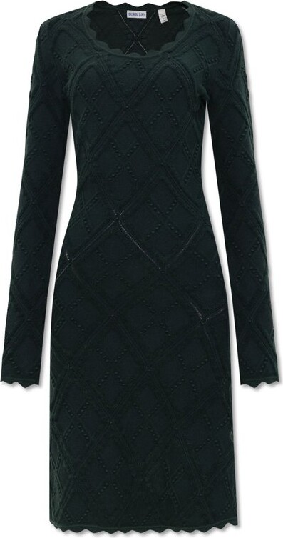 Burberry Long Sleeved Check Pattern Dress - ShopStyle