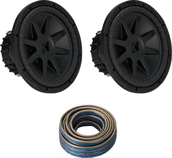 Kicker (2) 50CVX124 CompVX 12-Inch Subwoofer, Dual 4-Ohm & 46QW1220 ...