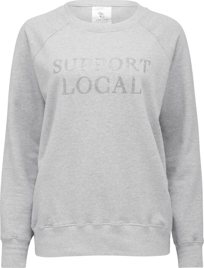 She Lion Women's Support Local - Grey - ShopStyle Tops