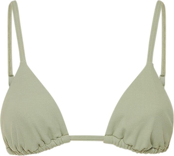 Zulu & Zephyr Ribbed triangle bikini top - ShopStyle Two Piece Swimsuits
