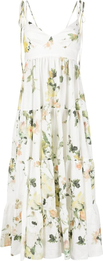 Erdem Azami bouquet-print linen dress - ShopStyle