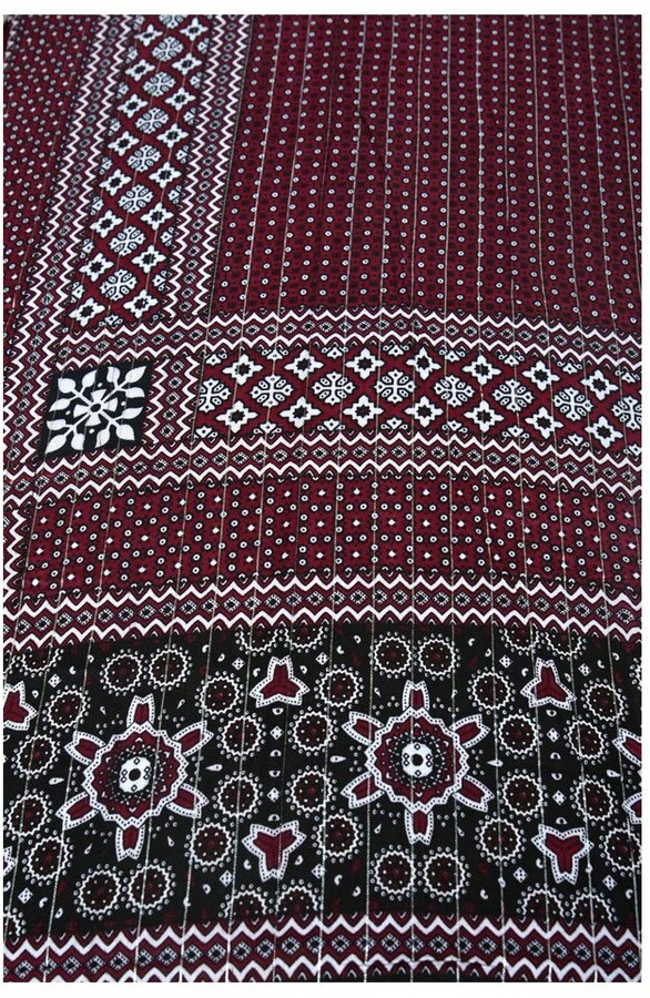 Jaydotjay Ajrak print vintage sindhi scarf design dress quilt handblock ...