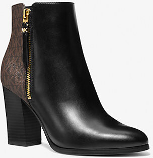 Michael Kors Outlet MK Britt Signature Logo Trim Ankle Boot - ShopStyle