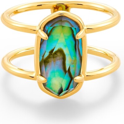 Kendra Scott Elyse 18k Gold Vermeil Double Band Ring in Abalone - ShopStyle