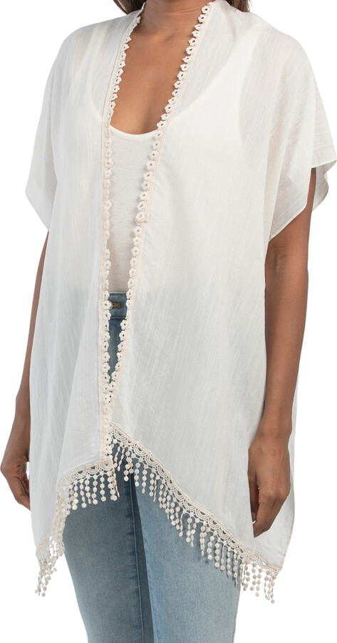 Steve Madden Crochet Back Gauze Ruana - ShopStyle Scarves & Wraps