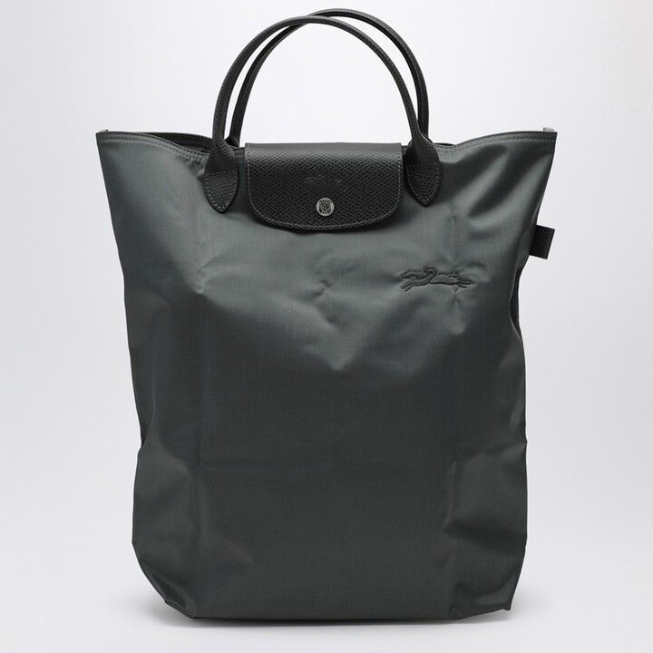 Longchamp Graphite-Coloured M Le Pliage Green Shopping Bag - ShopStyle