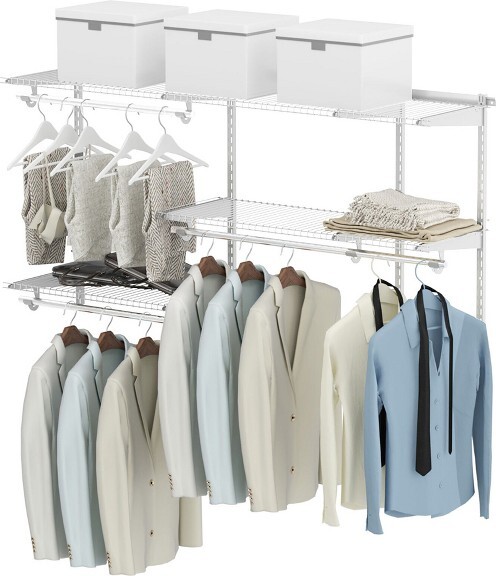 Tangkula Custom Closet Organizer Kit 3 to 5 FT Wall-mounted Closet ...