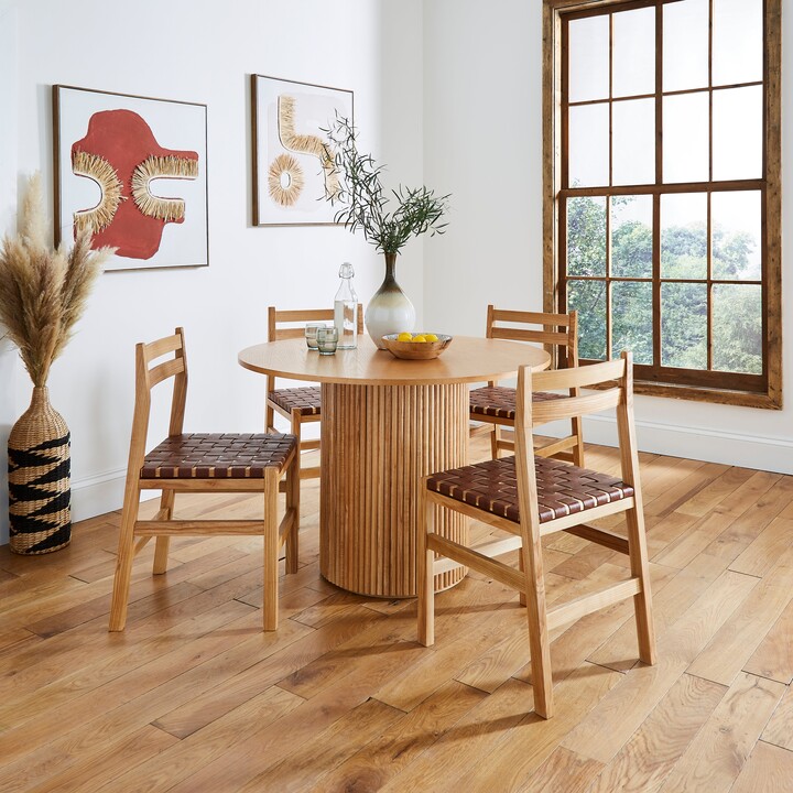 Dunelm Amari Round Dining Table with Amari Chairs Ash (Brown) - ShopStyle