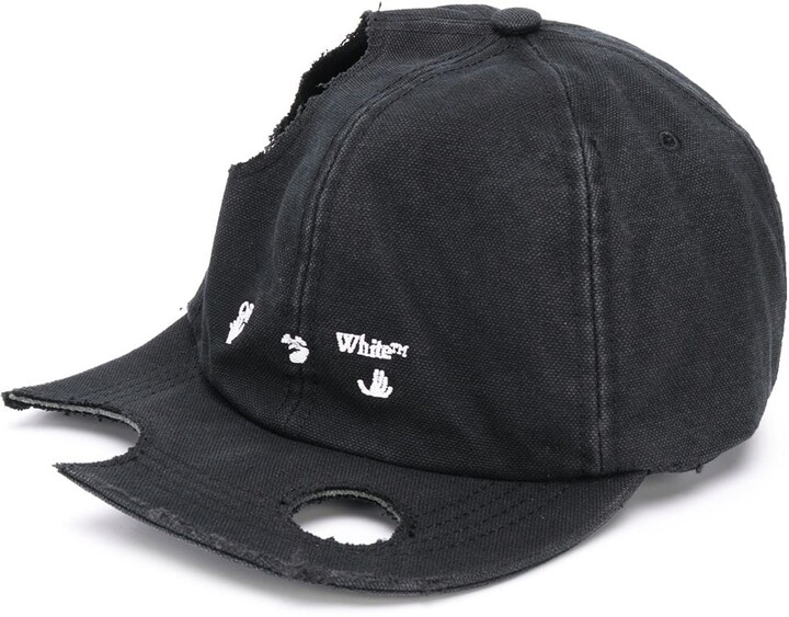 Off-White Logo-Print Cut-Out Cap - ShopStyle Hats
