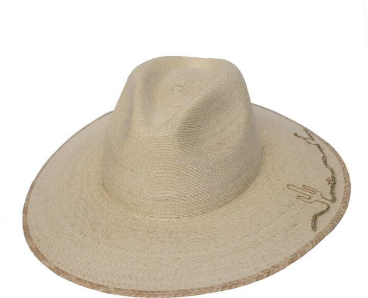 APACHE TRIBU - Straw Summer Beaded Cabo Neutral Palm Fedora Hat - ShopStyle