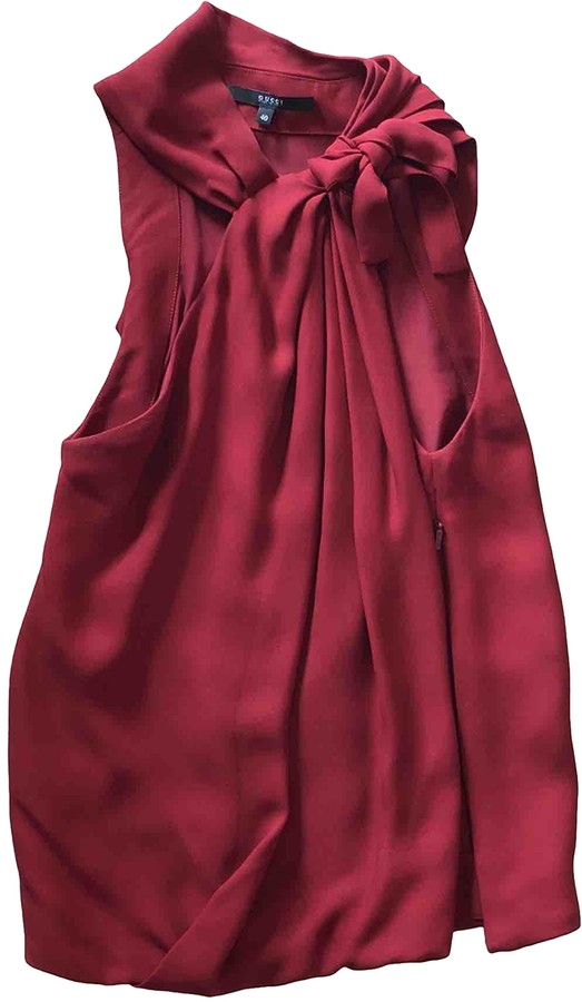 Gucci Red Silk Tops - ShopStyle