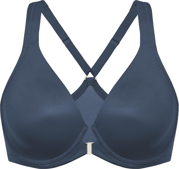 Delimira Women's Front Fastening Bras Seamless Unlined Racer Back Plus ...