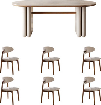 Elamer French cream style oval dining table set - ShopStyle