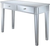DeluxeMogul Mirrored 2 Drawer Desk - ShopStyle