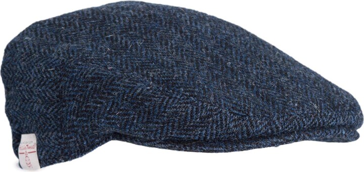 WALKER AND HAWKES - Harris Tweed Oakmoor Flat Cap - Midnight Blue ...