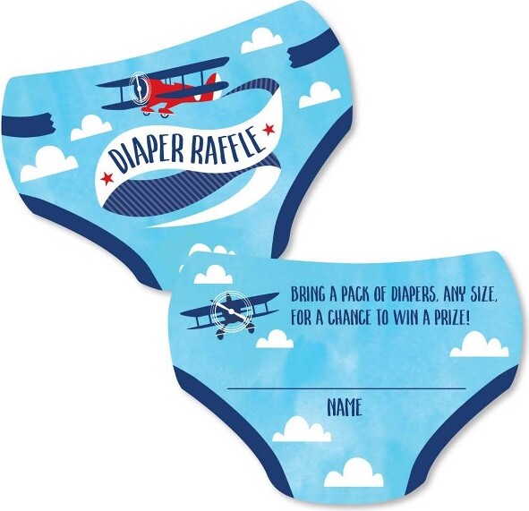 Big Dot of Happiness Taking Flight - Airplane - Diaper Shaped Raffle ...