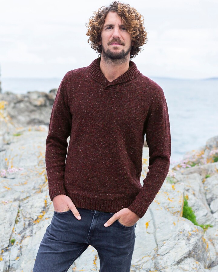Celtic & Co. Donegal Shawl Collar Wool Jumper - ShopStyle Knitwear
