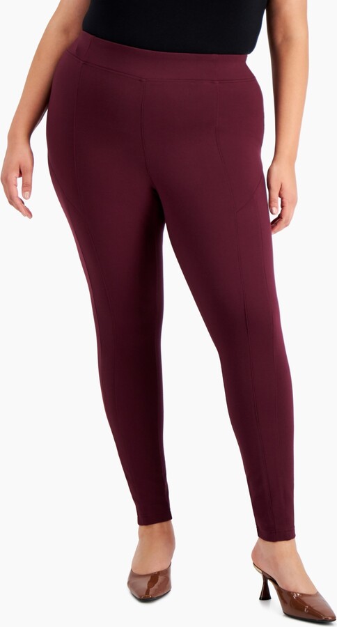 INC International Concepts Plus Size Seam Detail Skinny Ponte Pants ...