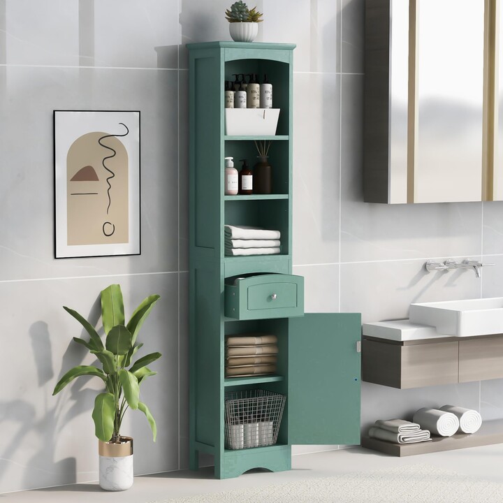 GODAFA Storage Tall Freestanding Bathroom Cabinet with Drawer and ...