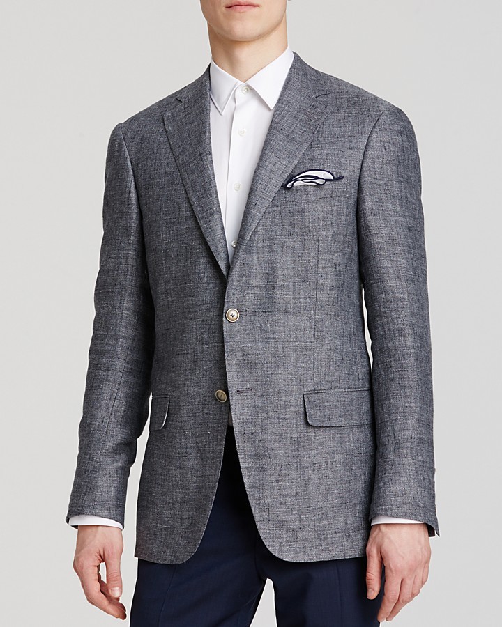Hart Schaffner Marx Platinum Label Herringbone Linen Sport Coat ...