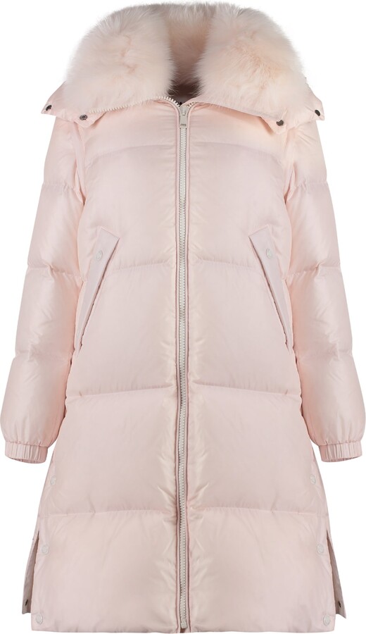 Yves Salomon Long Hooded Down Jacket - ShopStyle Fur & Shearling Coats