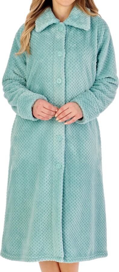 Slenderella Luxury Waffle Fleece Button Through Housecoat (28/30 ...