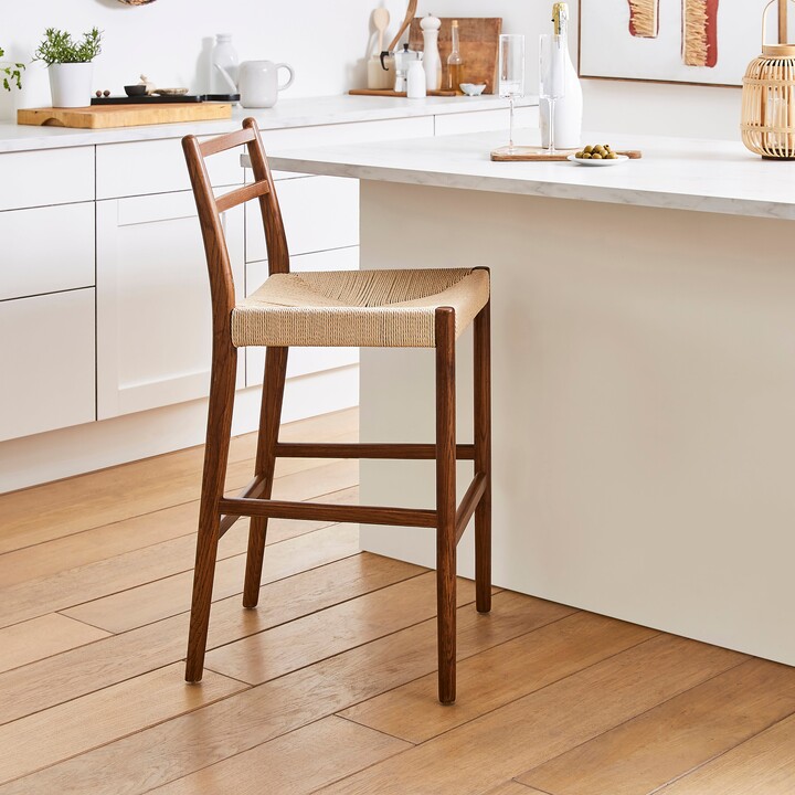 Dunelm Arthur Bar Stool, Dark Stained Oak Dark Stained Wood - ShopStyle