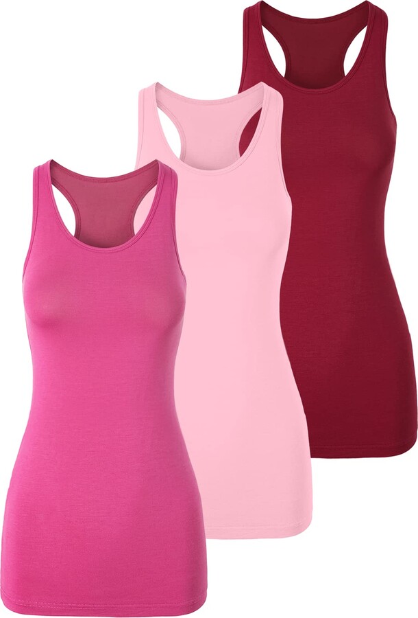 TAIPOVE Women Ladies' Racerback Long Vest Top Summer Muscle T Shirt ...