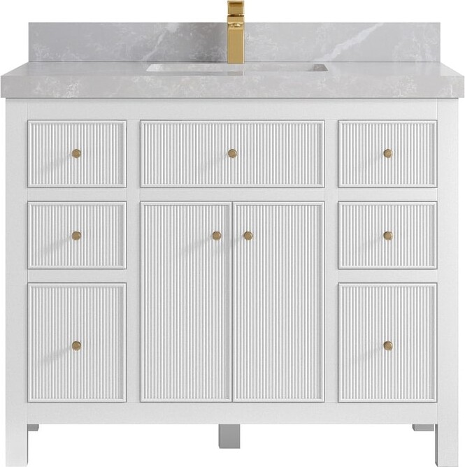 Willow Collections 42 in W x 22 in D Sonoma Free Standing Reeded Single ...