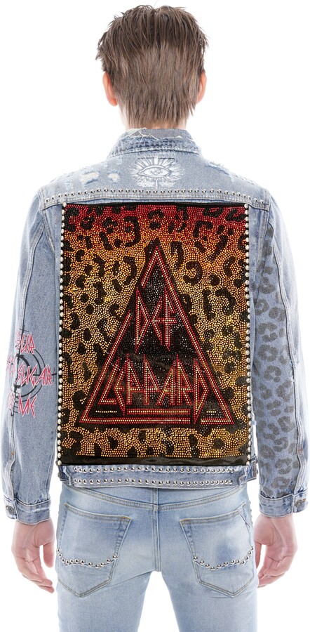 Cult of Individuality-Men Type Ii Denim Jacket In Def Leppard Crystal ...