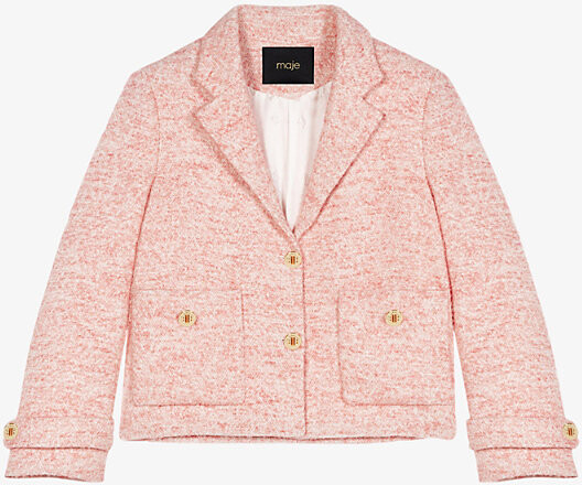 Maje Womens Roses Single-breasted Tweed Tailored Jacket - ShopStyle Blazers