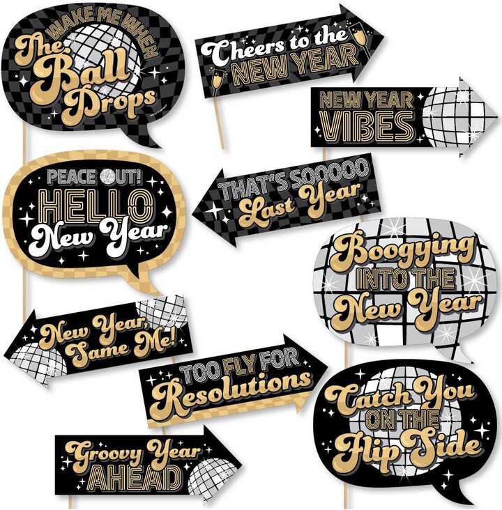 Big Dot of Happiness Funny Disco New Year - Groovy Nye Party Photo ...