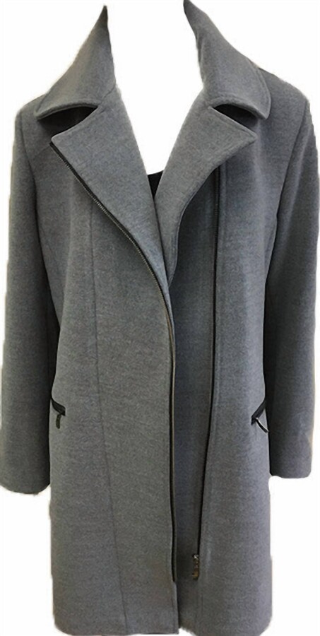 Angel Side-Zip Car Coat In Gray - ShopStyle