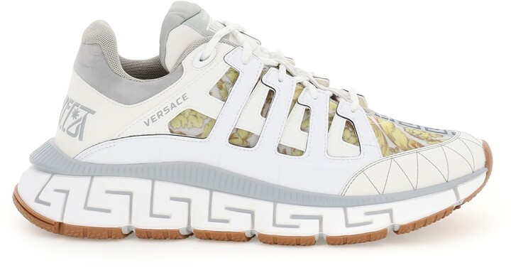 Versace TRIGRECA SNEAKERS 35 White, Grey, Gold Technical, Leather ...