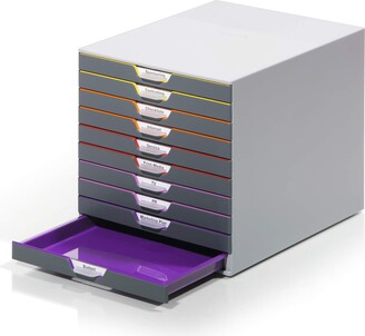 Durable VARICOLOR Desktop Organiser 10 Drawer Colour Coded Modular ...