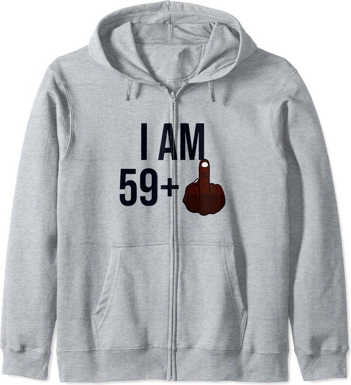 Funny Birthday Party Shirts 59 Plus 1 Middle Finger Black 60th Birthday ...