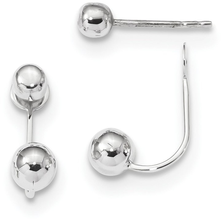 14K White Gold 4mm/5mm Ball Front and Back Stud Earrings by Versil ...