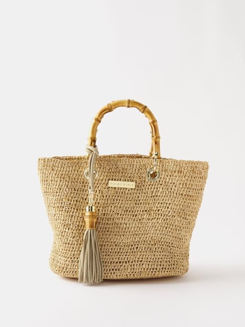 Heidi Klein Savannah Bay Mini Bamboo-handle Raffia Basket Bag - ShopStyle