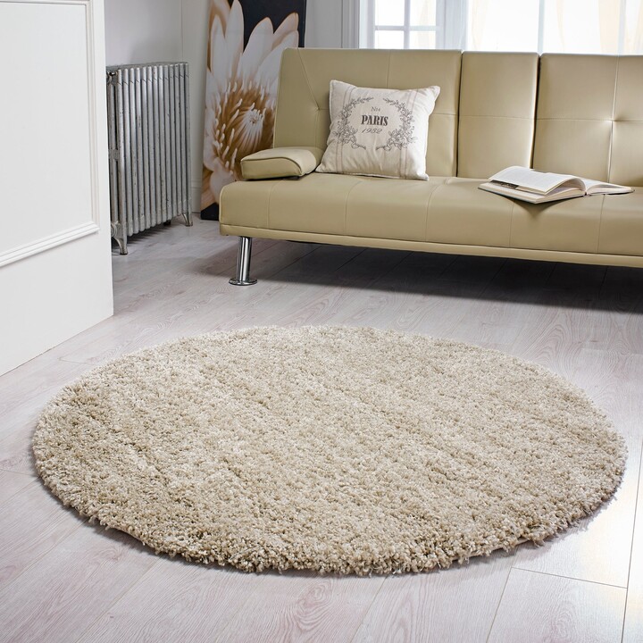 Dunelm Slumber Shaggy Round Rug Slumber Natural - ShopStyle