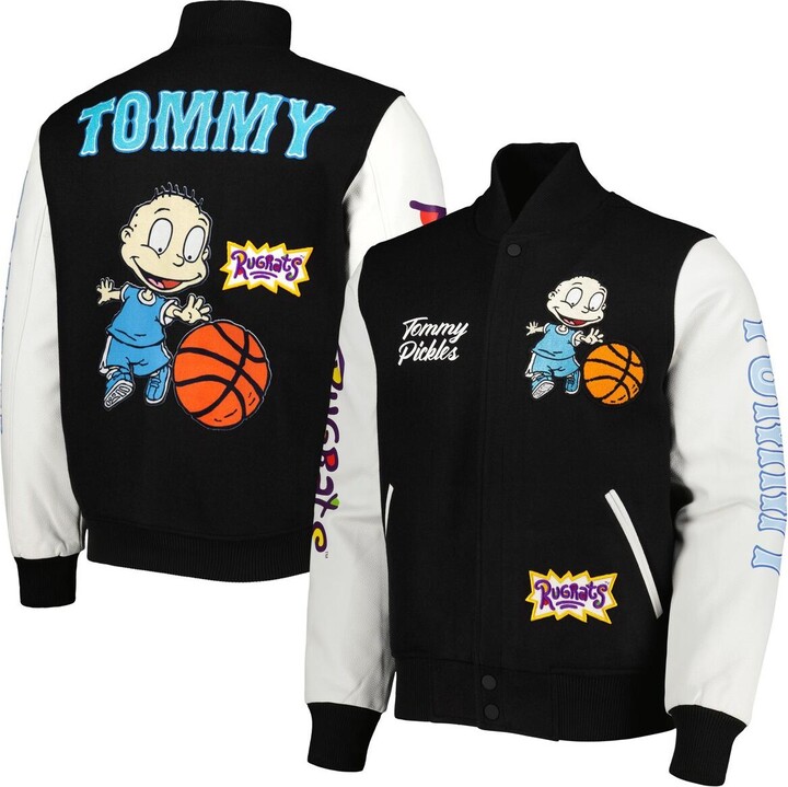Men's Freeze Max Black, White Rugrats Tommy Basketball Full-Zip Varsity ...