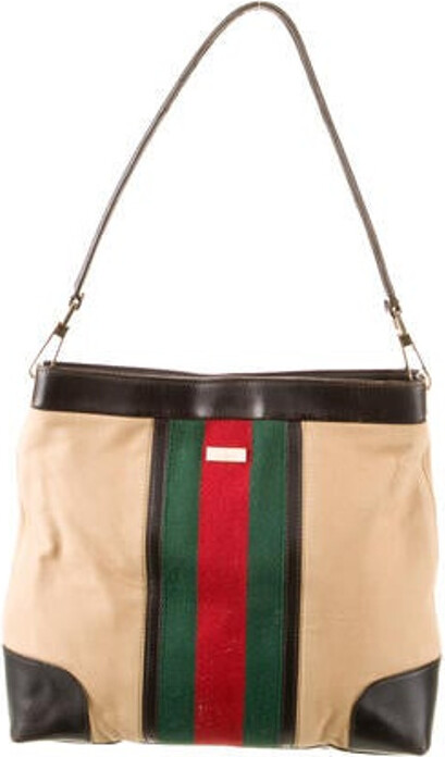 Gucci Canvas Web Shoulder Bag - ShopStyle