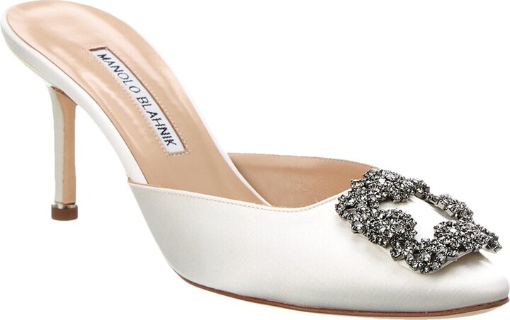 Manolo Blahnik Hangisimu 70 Satin Mule - ShopStyle