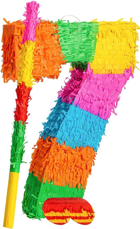 Fax Potato Pinatas Number 7 Cardboard Pinata, Stick and Blindfold Set ...