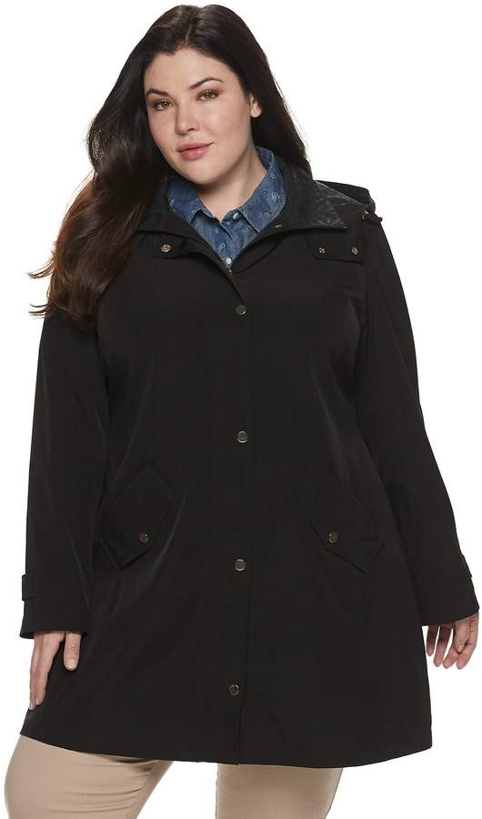 Gallery Plus Size Hooded Rain Jacket - ShopStyle