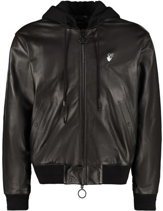 Off-White Hand Off logo bomber jacket - ShopStyle