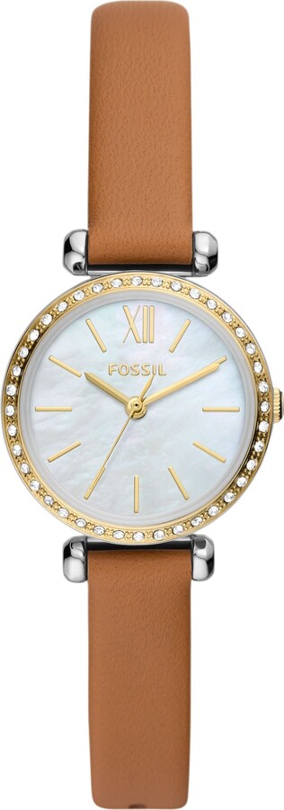 Fossil Women's Tillie Mini Three-Hand, Gold-Tone Stainless Steel Watch ...