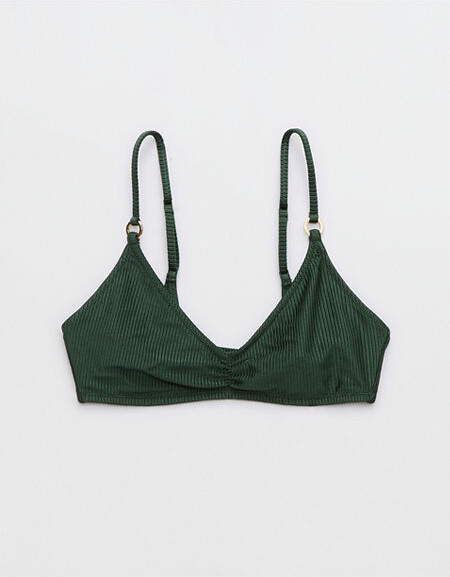 aerie Beach Babe Shine Rib Voop Bikini Top - ShopStyle Two Piece Swimsuits