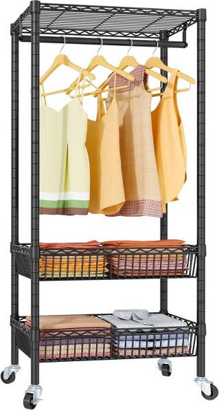 VIPEK R2 Medium Rolling Clothes Rack Portable Closet Rack Heavy Duty ...
