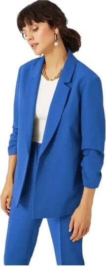 Principles Womens/Ladies Ruched Tailored Blazer - Blue - ShopStyle